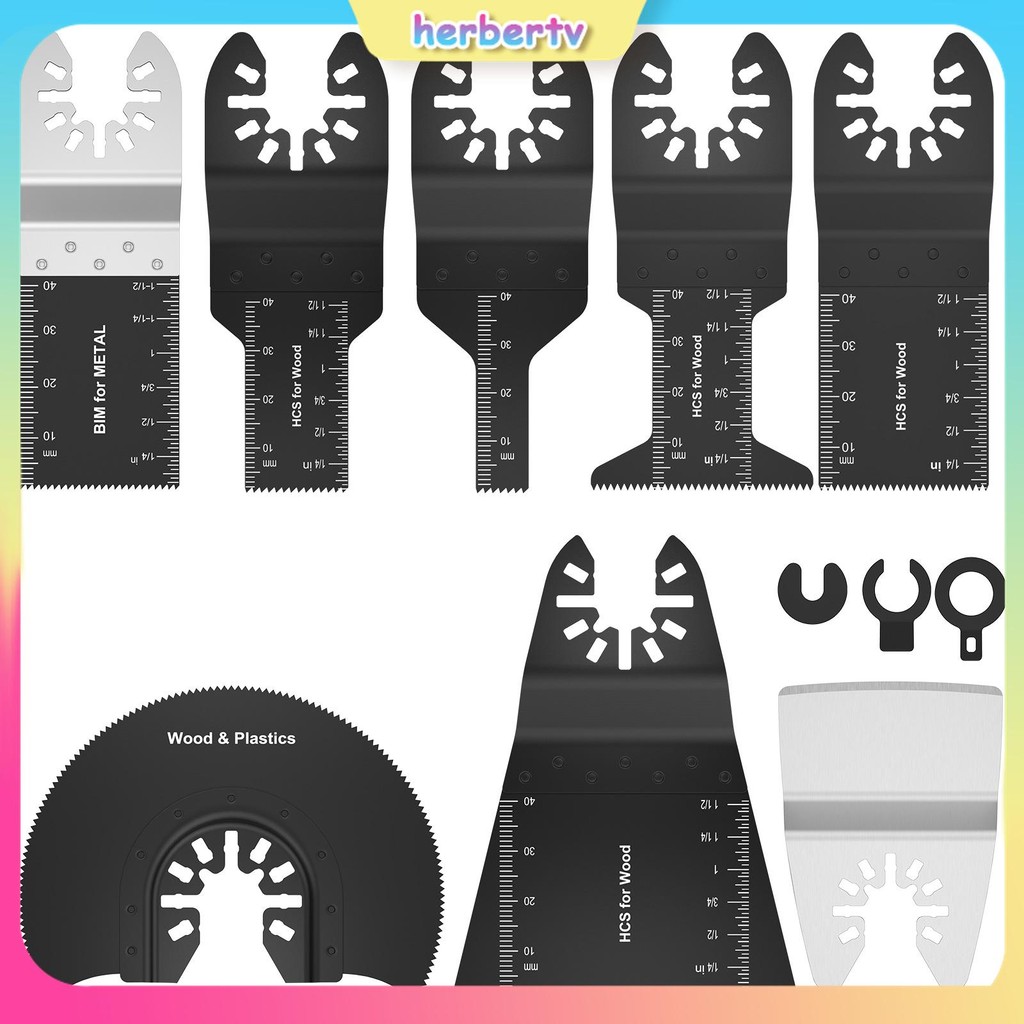 8 ชิ้น Oscillating ใบเลื่อยชุด Bi-metal สแตนเลส Multitool ใบมีดชุด ...