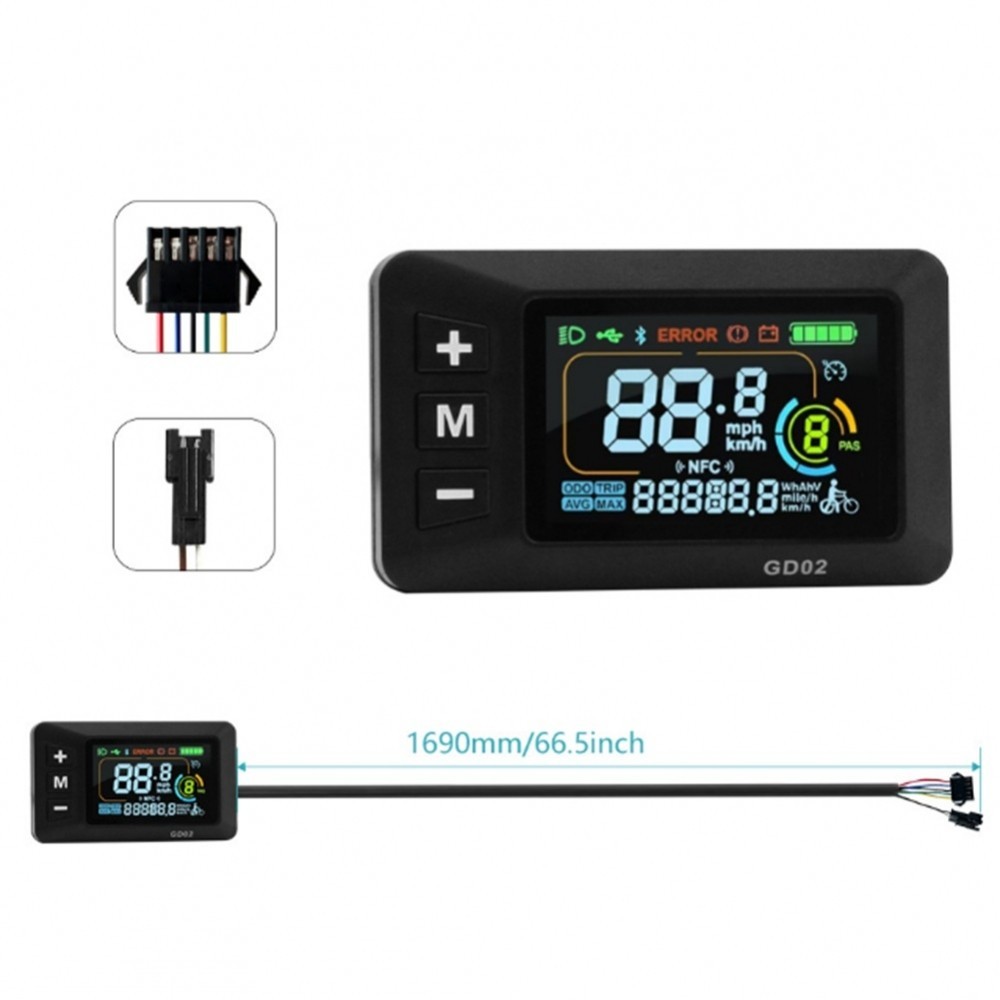 จอแสดงผล LCD GD02 ที่เชื่อถือได้พร้อมขั้วต่อ SM สําหรับจักรยานเสือภูเขา ...