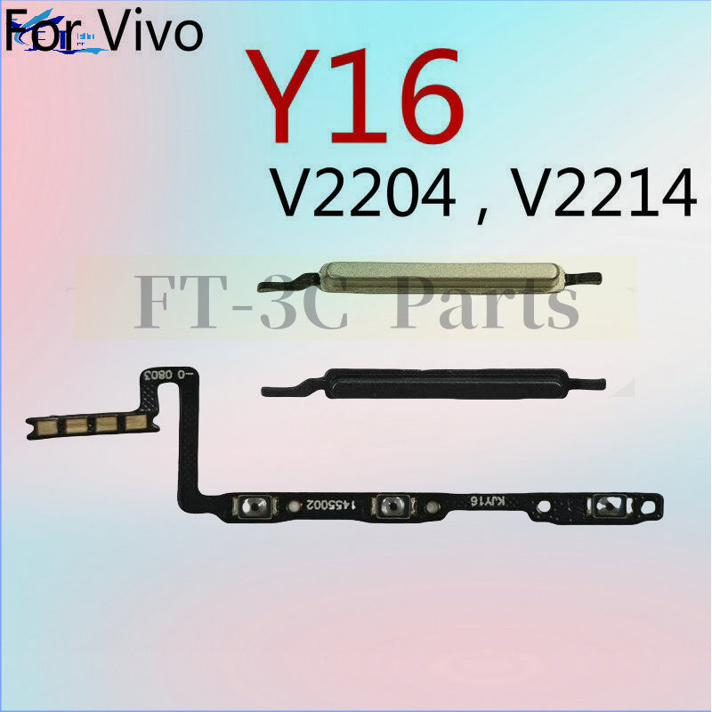 สําหรับ Vivo Y16 V2204 V2214 ปุ่มเปิดปิดปุ่มสวิทช์ด้านข้าง Key Volume Up Down Flex Cable ...