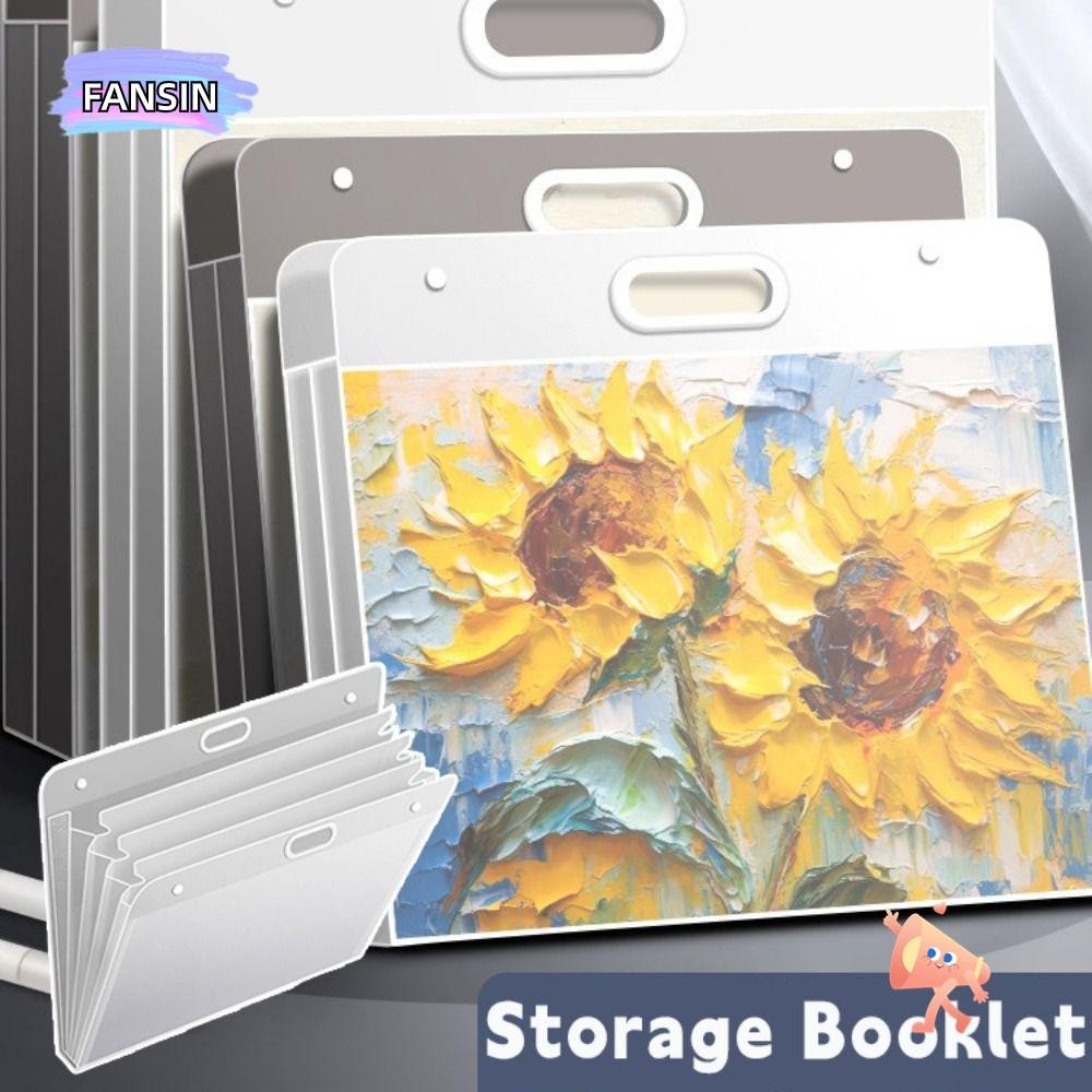 FANSIN โฟลเดอร์แฟ้ม, แบบพกพาสี่ชั้นภาพวาดถุงเก็บกระดาษ, Simple A2/A3/A4 4K/8K/16K กันน้ําอัลบั้ม ...