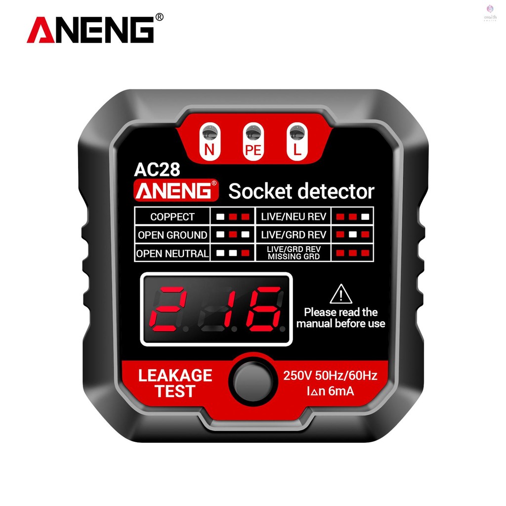 E*M ANENG Outlet Tester Receptacle Detector พร้อมแรงดันไฟฟ้าจอแสดงผล ...