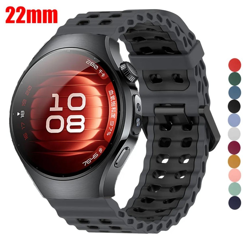 กีฬาซิลิโคนสําหรับนาฬิกา Huawei 5/GT5 Pro 46 มม.ผู้เบิกทาง Garmin 970 ...