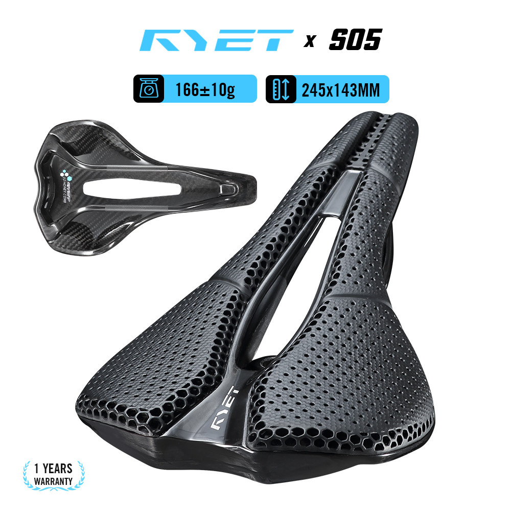 สต็อกพร้อม! RYET คาร์บอนเต็ม 3D พิมพ์จักรยานอาน 245x143 มม.สูญญากาศ ...