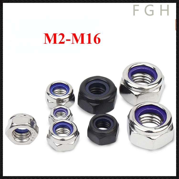 [FGJS-1-y] หัวน็อต ตัวเมีย ไนลอน ชุบสังกะสี / ชุบนิกเกิล เกลียวมิล หยาบ ระบบอเมริกัน/ Hexagon ...