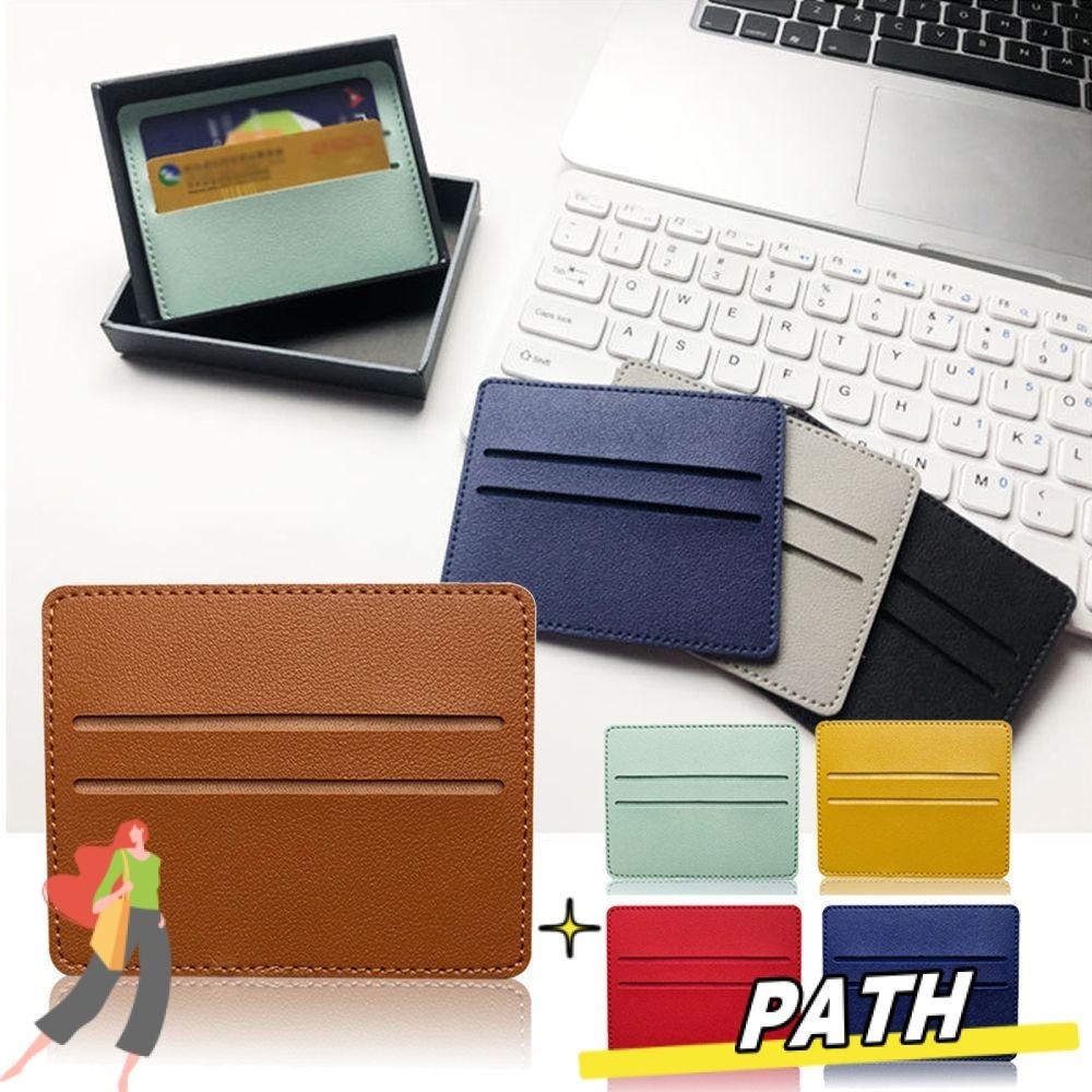 Path ID Card Holders Gift Bus Card Holders กระเป๋าหนัง PU กระเป๋าสตางค์ ...