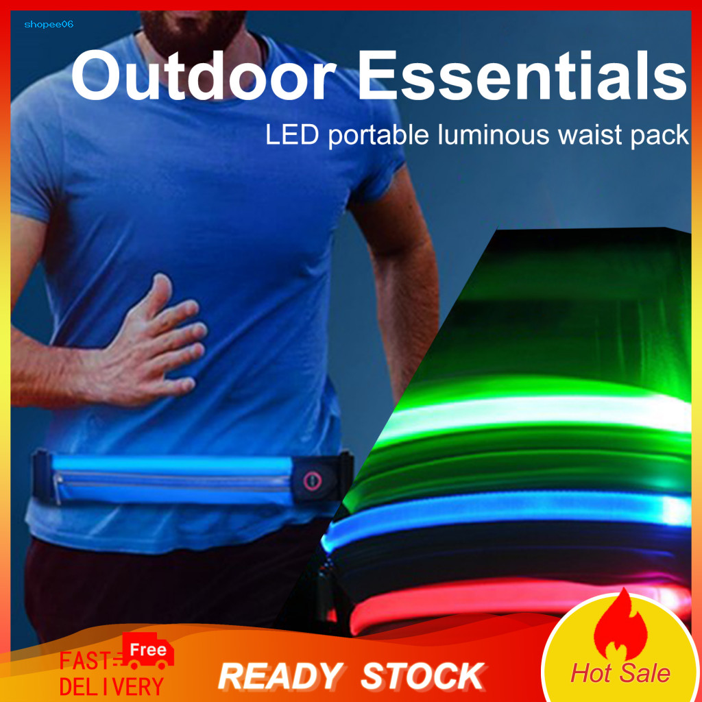 Setn LED Running Belt การมองเห็นสูง 3 โหมดแสงอเนกประสงค์ USB ชาร์จกระพริบความปลอดภัยไฟ LED เข็ม ...