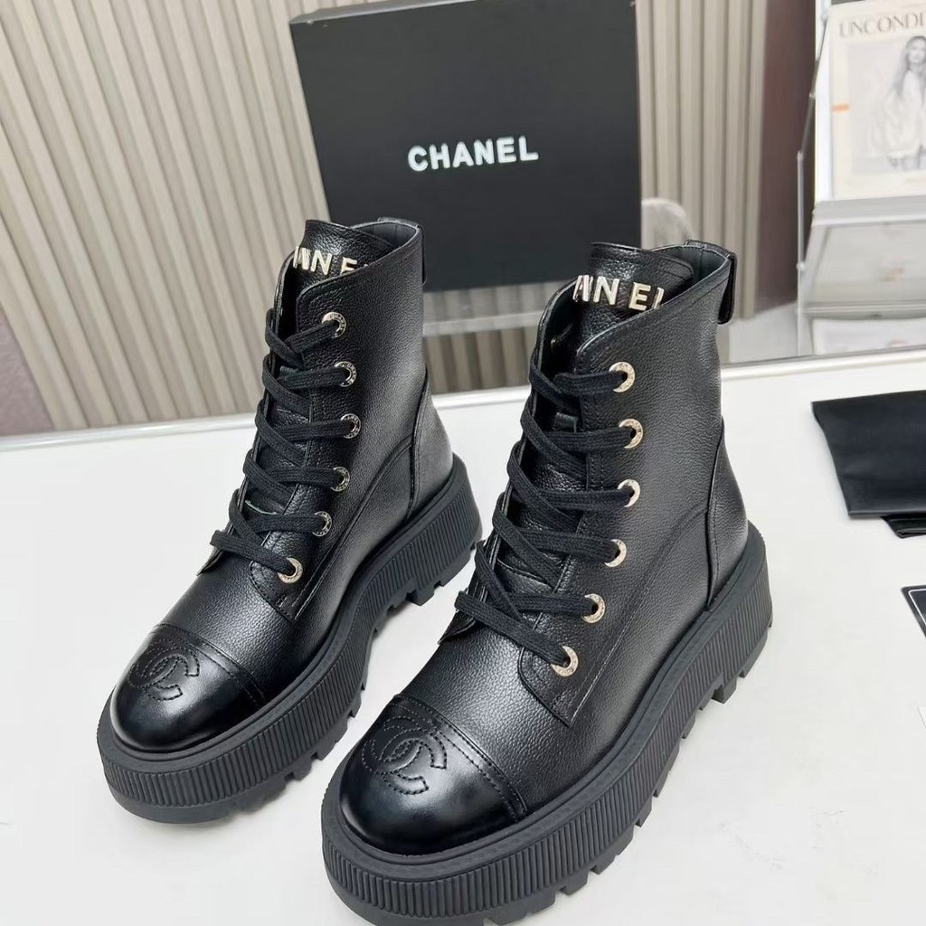 Chane * แฟชั่น Martin Boots ผู้หญิง All-Match หนา Soled โดยรวมรองเท้า ...