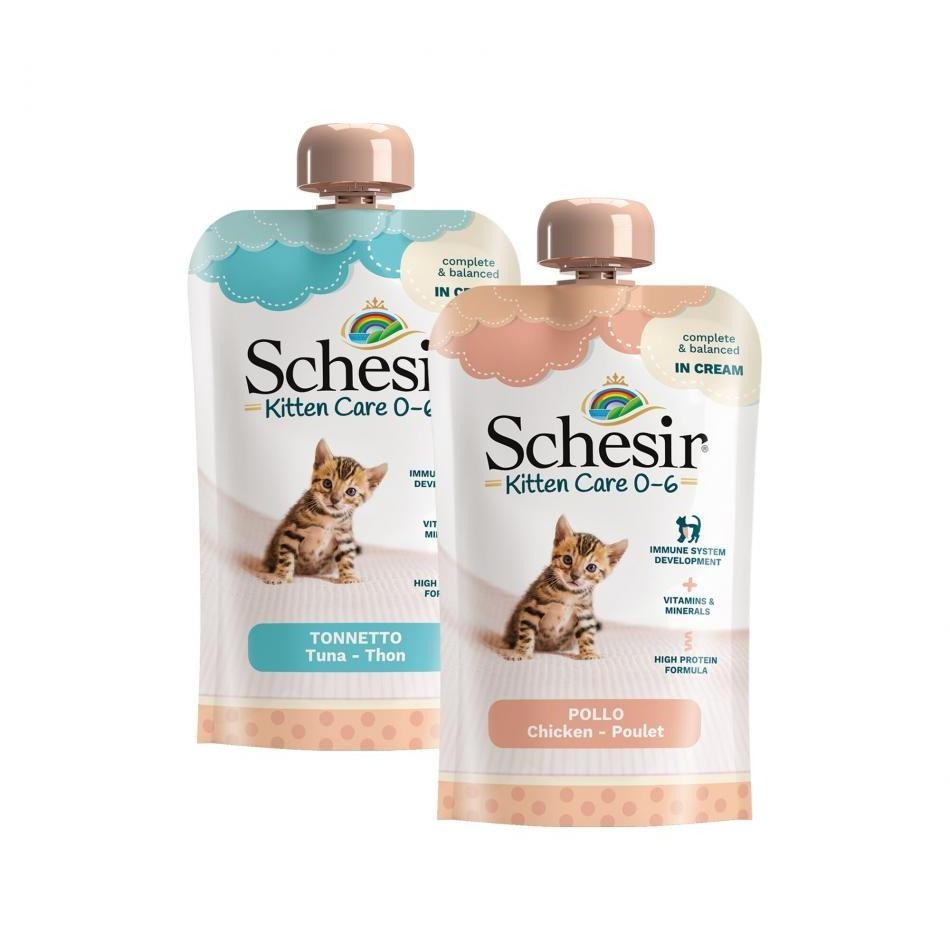 Schesir Kitten Care Tuna / Chicken Cream (0-6 months) ครีมทูน่า / ไก่ สำหรับลูกแมว 0-6 เดือน ...