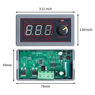 ZK-BMG ตัวปรับความเร็วรอบมอเตอร์ 9-60VDC 12A 500W PWM Motor DC Speed Controller Motor Governor ...