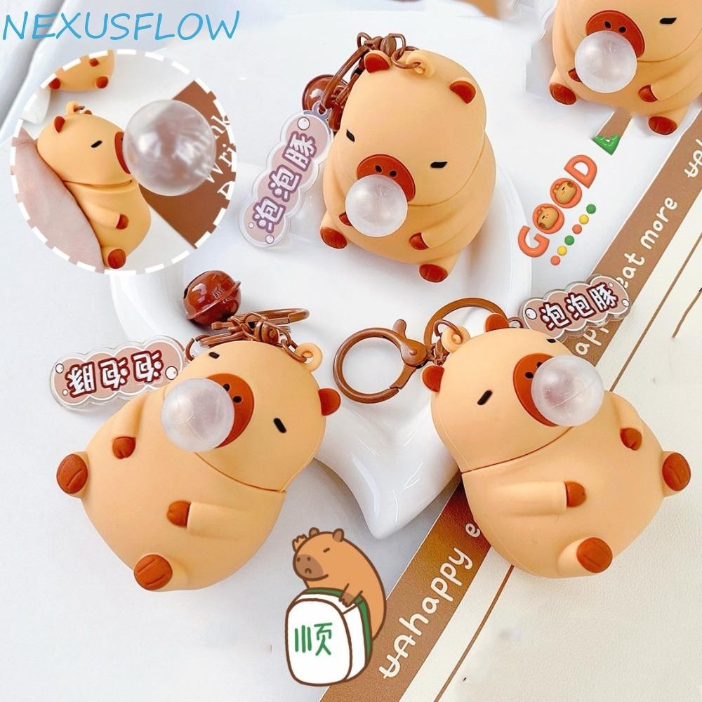 Nexusflow บีบ Capybara พวงกุญแจ, พวงกุญแจบีบ Bubble Capybara จี้, น่ารัก Capybara Pinch เพลงกด ...