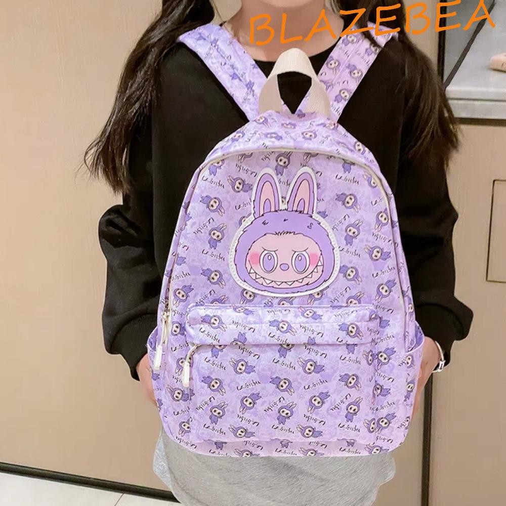 Blazebea Labubu กระเป๋าเป้สะพายหลัง, ไนลอนขนาดใหญ่ความจุ Cross Dressing Labubu กระเป๋า, ลาย ...