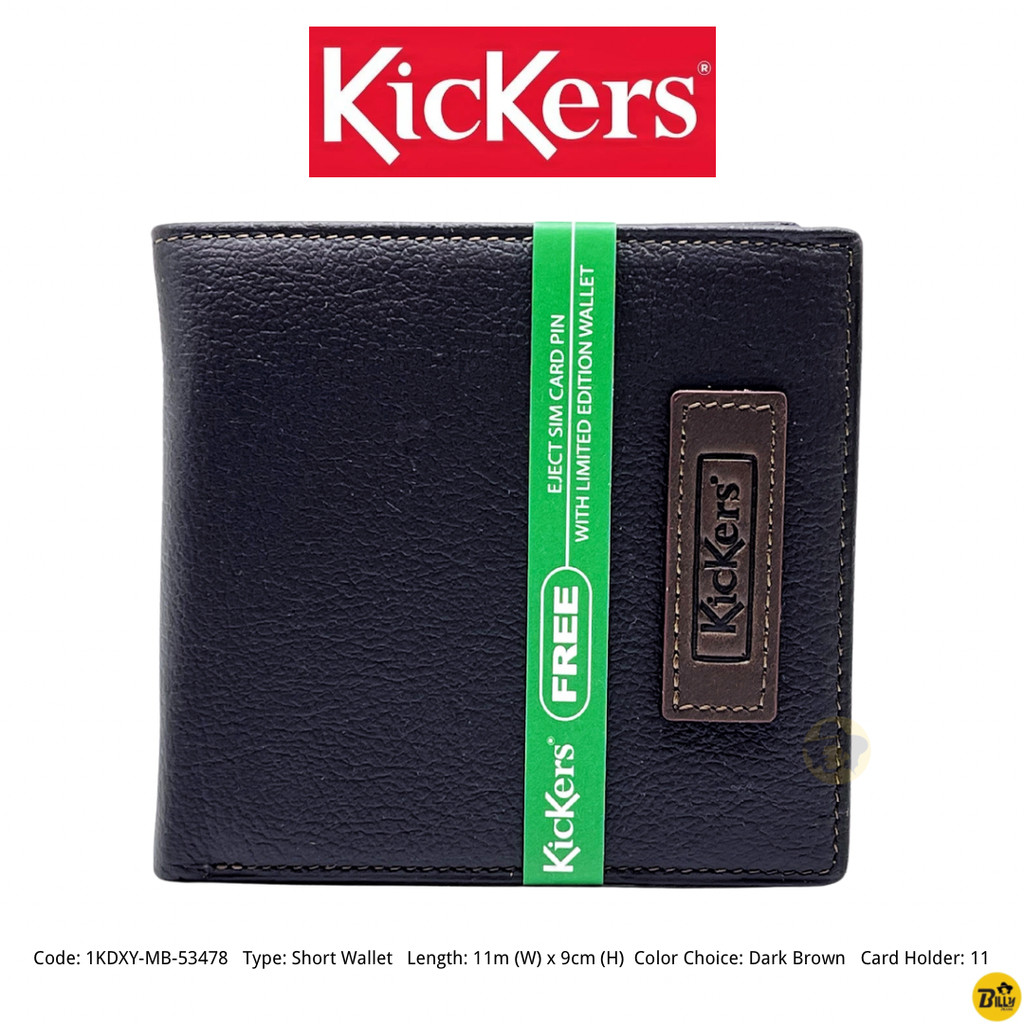 Kickers Brand Mens Leather Short Wallet ( 1KDXY-MB-53502 ) | Shopee ...