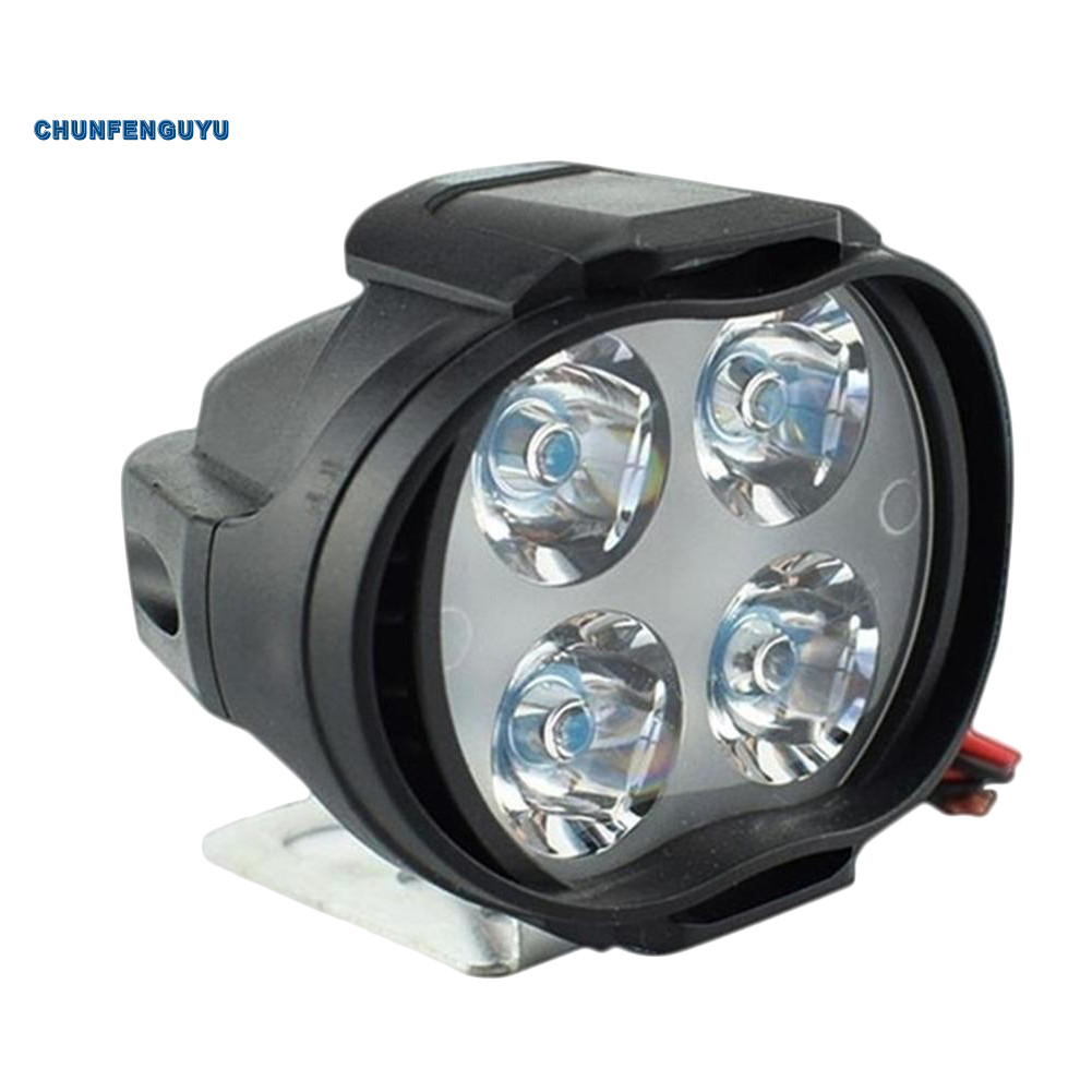 (CFGY) Super Bright 12W รถจักรยานยนต์มอเตอร์ไซด์ขับรถไฟหน้า 4-LED Spot ...
