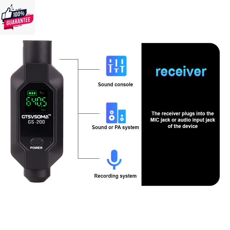 GTSVSOMA™ แท้ XLR wireless xlr transmitter UHF DSP 600Mhz ระกีต้าร์ไร้ ...