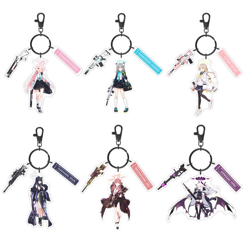 Waraku Chise Sunaōkami Shiroko อะนิเมะ KeyChain Blue Archive ผู้ชายพวง ...