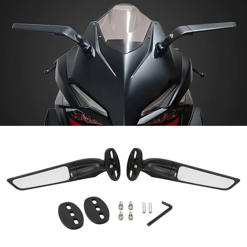 Modified Motorcycle Rearview Mirrors Wind Wing Adjustable Rotating Side ...