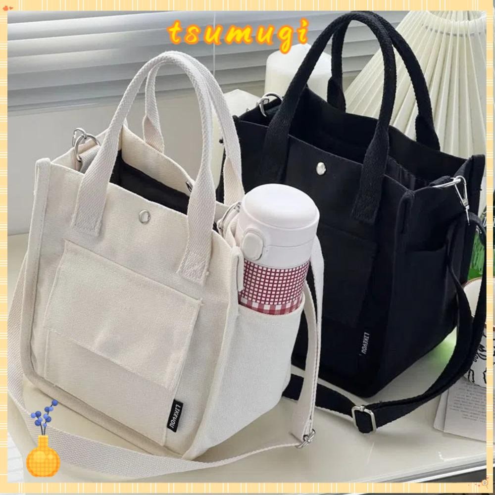 Tsumugi Tote Bag,Multi Pocket Canvas Shoulder Bag, Portable Multifunctional Minimalist Design ...
