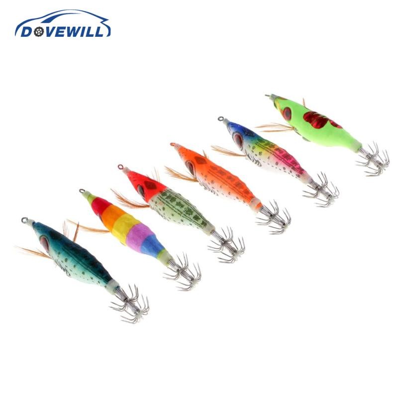 [Dovewill] 6 ชิ้น 3.9 น้ําเค็มปลาหมึก Jigs Hooks Luminous เหยื่อตกปลาประดิษฐ์ | Shopee Thailand
