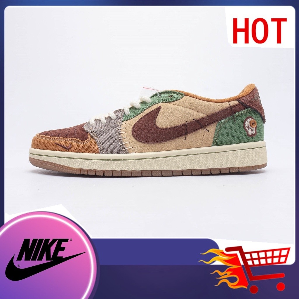 Zion williamson x NK AIR JD 1 Low Co แบรนด์ Voodoo สีน้ำตาลแนวโน้มย้อน ...