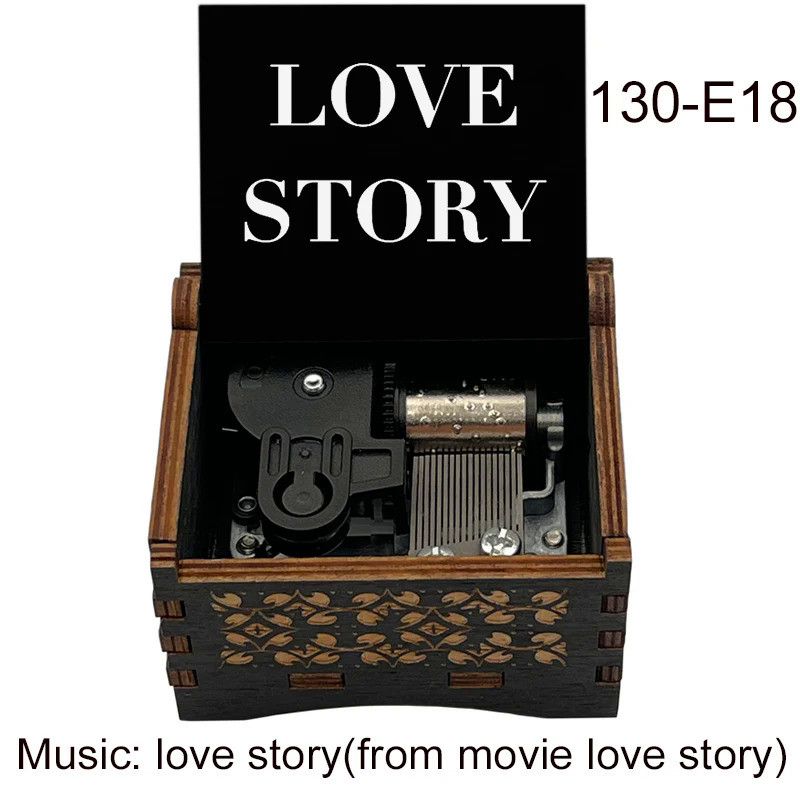 Love Story Music Box from Love Story Movie Wooden mechanical Musical ...