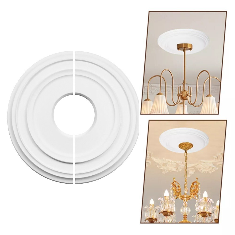 #ROYALLADY#12inch Round Medallion PU Decorative Ceiling Fan Light ...