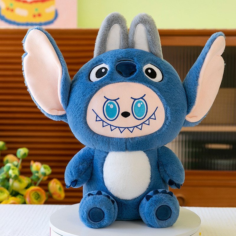 ใหม่ตุ๊กตาน่ารัก Labubu เปลี่ยนเป็น Stitch ตุ๊กตา Plush ของเล่น Pop ...