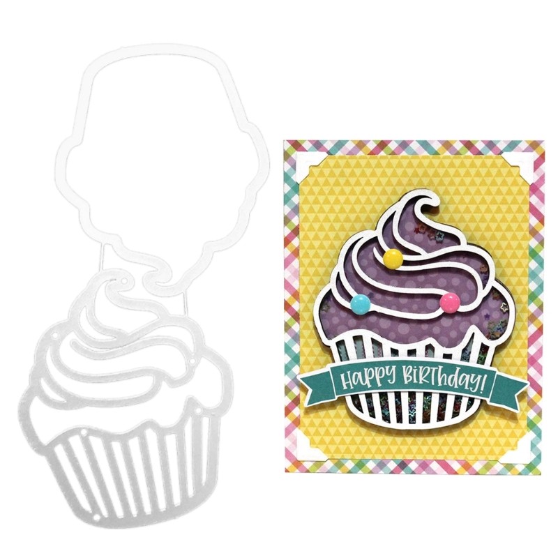 Alilin Cupcake Shaker ตัดตายลายฉลุ Scrapbooking DIY อัลบั้มแสตมป์กระดาษ ...