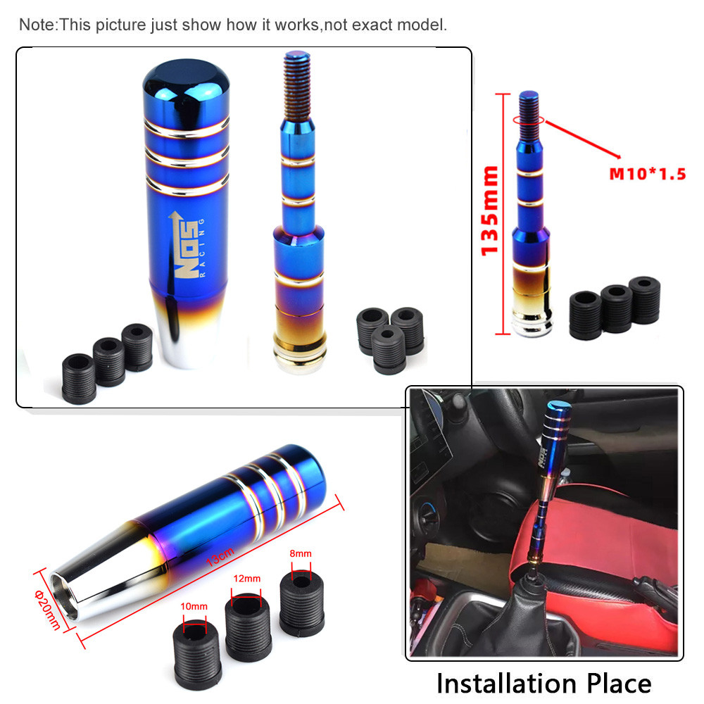 Baked blue Gear Shift Knob Extender Universal ปรับความสูง Shifter Lever ...