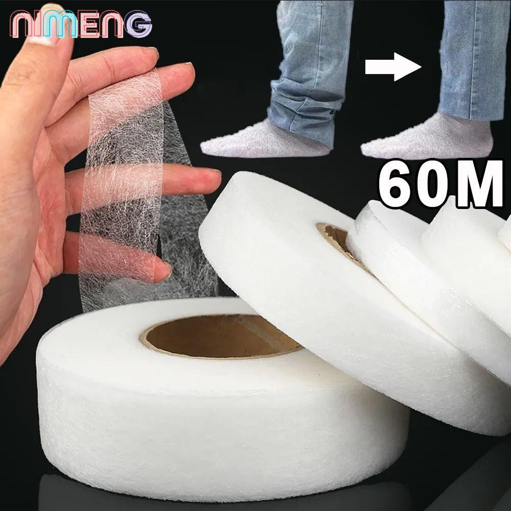 เทปกาว NIMENG Interlining,ไม่ทอ 60M เย็บ Interlining, DIY เครื่องมือเย็บผ้าสองด้านสําหรับกางเกง ...