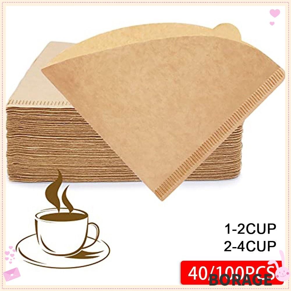BORAG 40/100 ชิ้นกระดาษกรองกาแฟ, เครื่องมือคาเฟ่ในครัวเรือนดึงออกกาแฟมือหยด, เยื่อไม้แบบใช้แล้ว ...