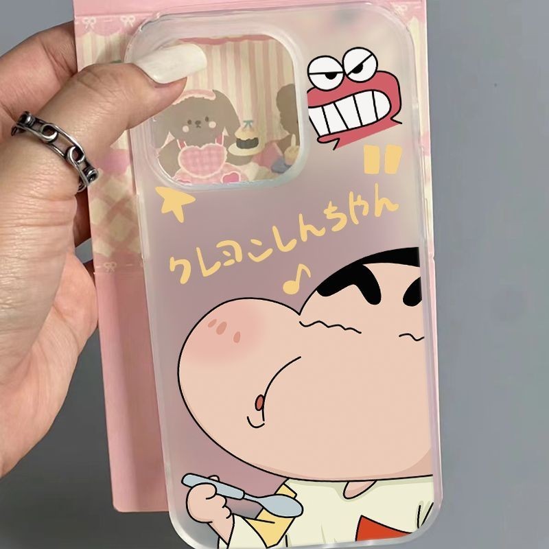{ขนส่งด่วน} Foodie Shin-Chan Pattern Frosted Transparent Silicone Soft ...
