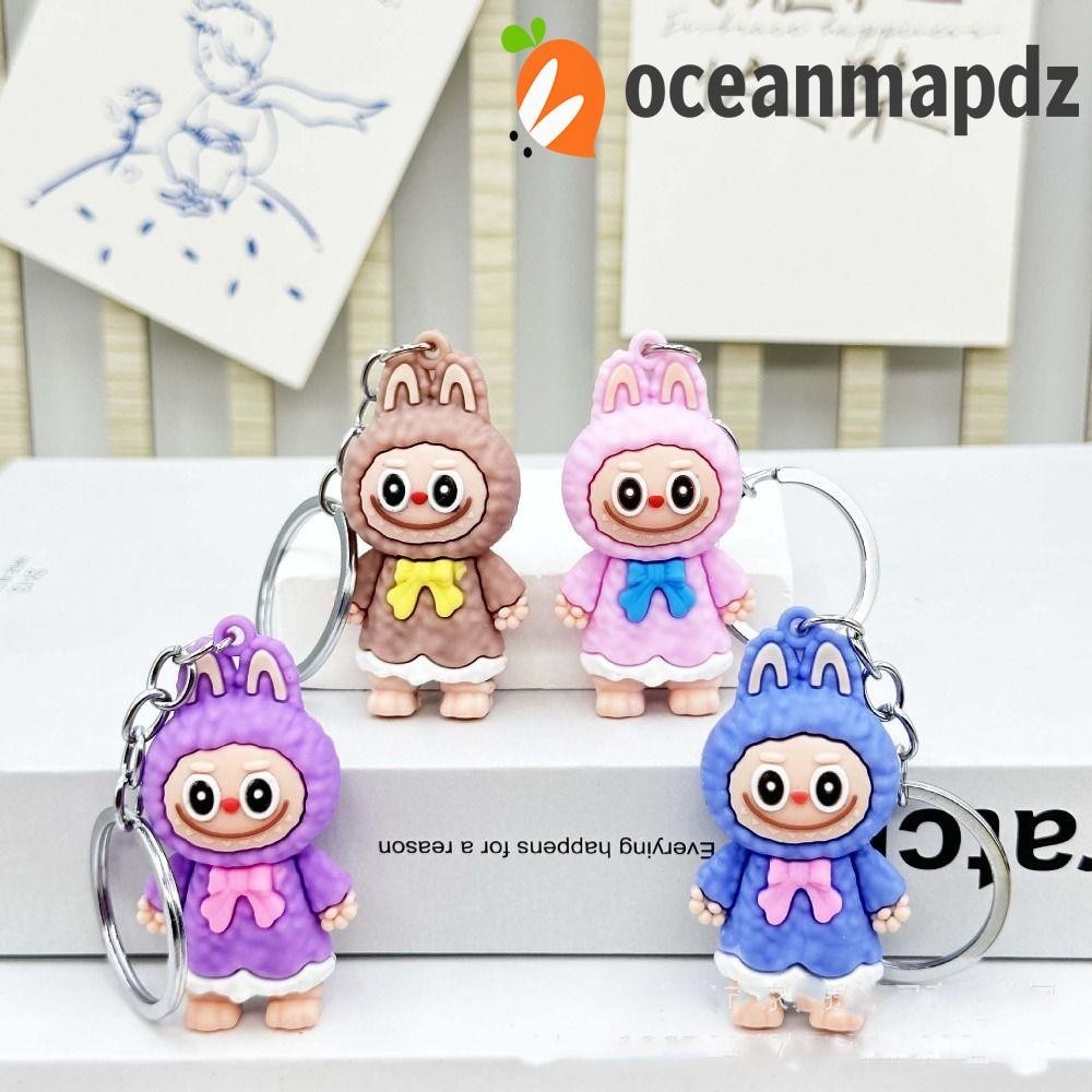Oceanmapdz Cross Dressing Labubu จี้,โบว์จิต Labubu พวงกุญแจ,การ์ตูนตลก ...