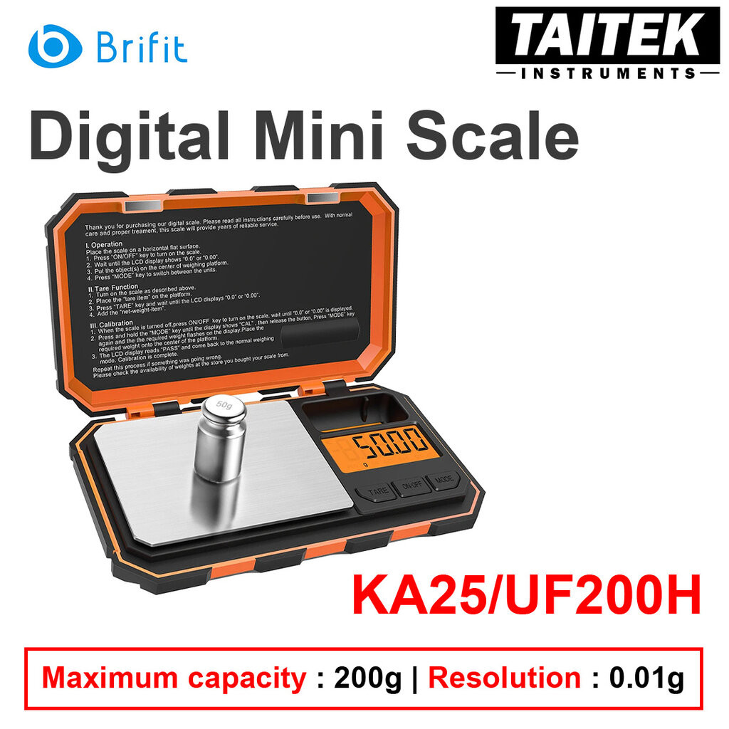 เครื่องชั่งน้ำหนักดิจิตอลพกพาขนาดเล็ก Digital Mini Scale BRIFIT รุ่น KA25/UF200H พิกัดน้ำหนักสูง ...