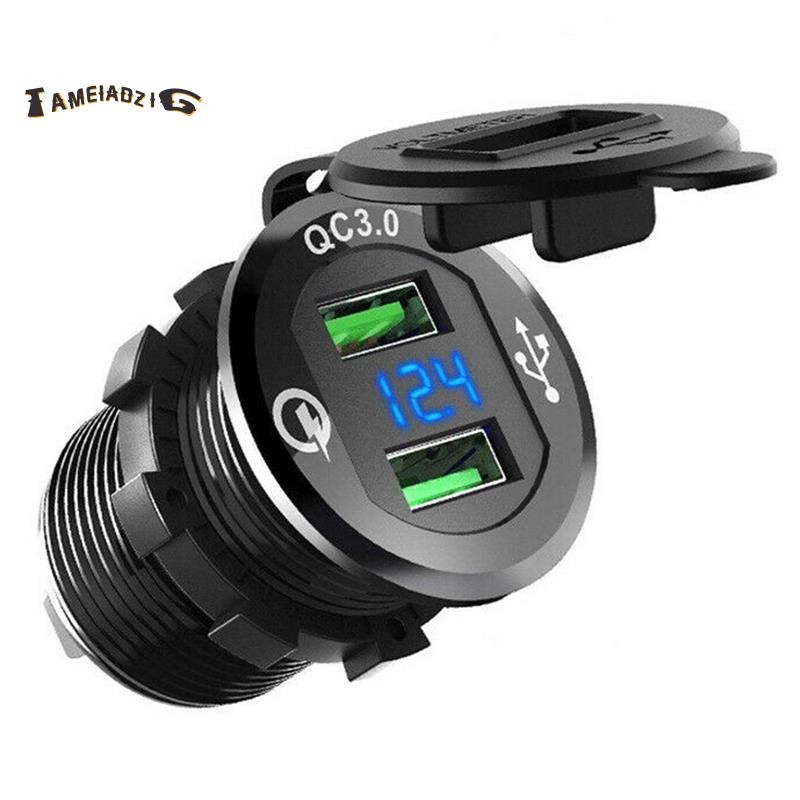 ⭐Qc3.0 Dual USB Charger Socket , Universal Car Connector Adapter ...