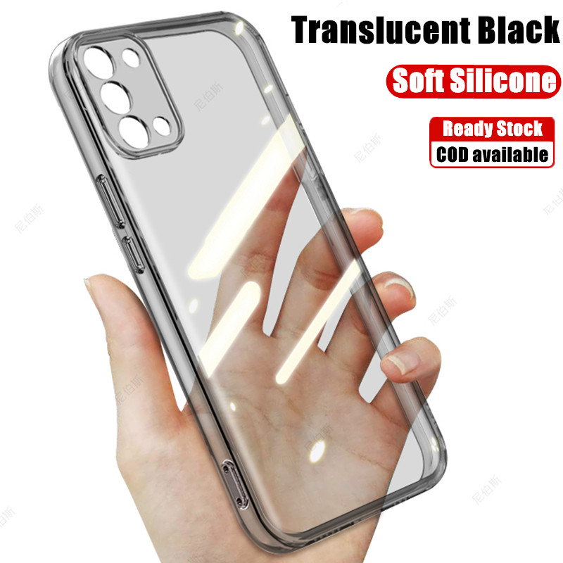 สําหรับ OPPO A74 5G CPH2197 CPH2263 นุ่มโปร่งแสงซิลิโคนสีดํายืดหยุ่นกัน ...