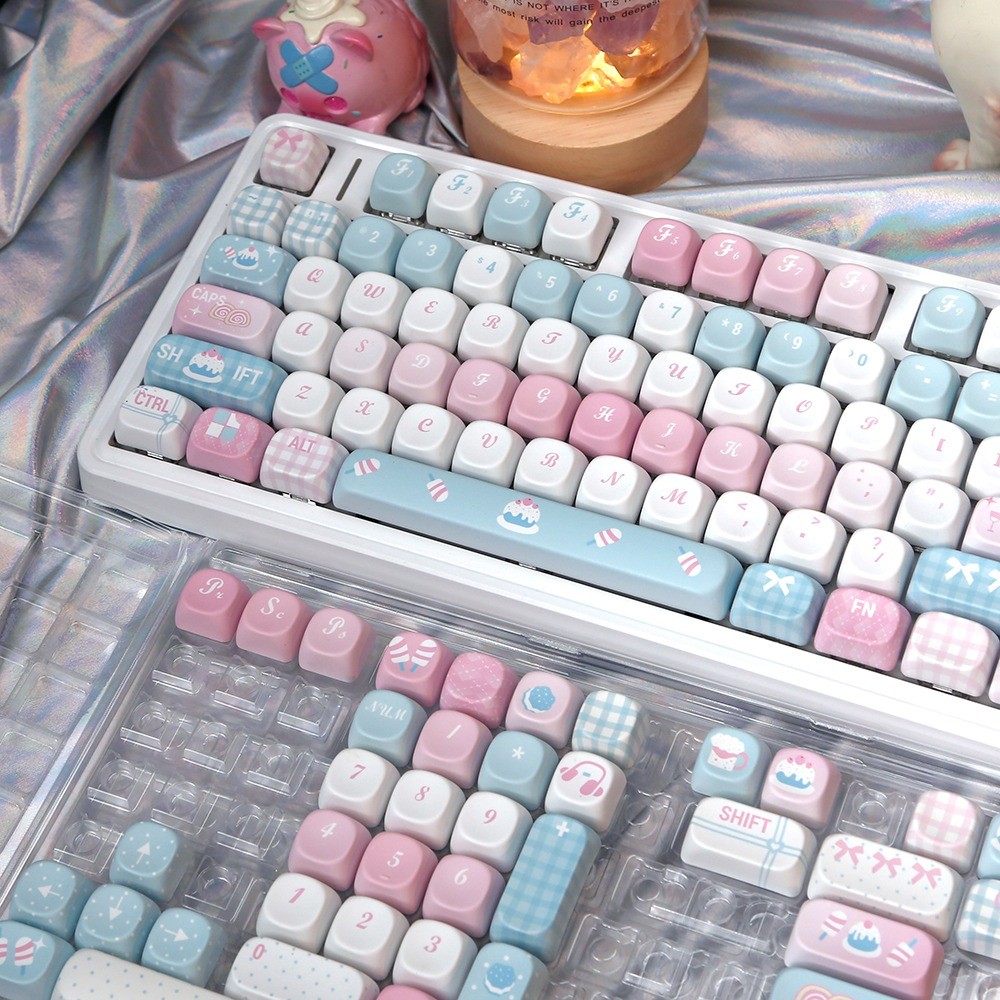 เค้กหวาน Lattice Keycap MOA โปรไฟล์ 131 คีย์ PBT ห้าด้าน Dye ...