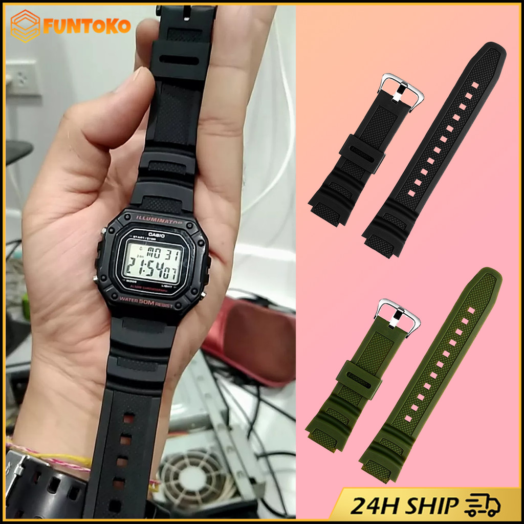 สินค้ามีคุณภาพ สายนาฬิกาข้อมือcasioคาสิโอ 18 มม.สําหรับAQ-S810W S800 MRW-200 W735 752H สองสี ...