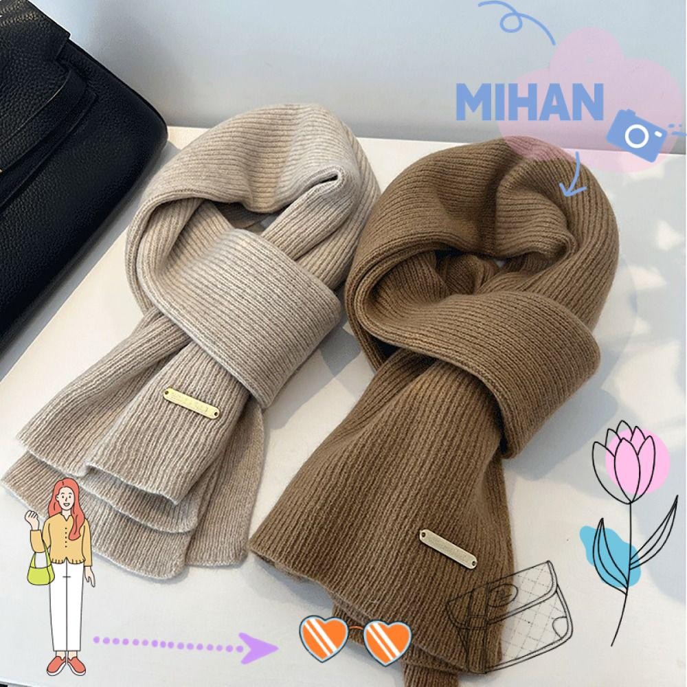 Mh Cross Scarf, Thicken สีทึบถักผ้าพันคอ, Neckerchief Wrap ทําด้วยผ้าขน ...