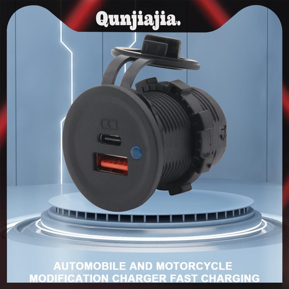 DC 10-28V รถ USB Charger Socket Fast Charging PD Type C + QC 3.0 Power ...