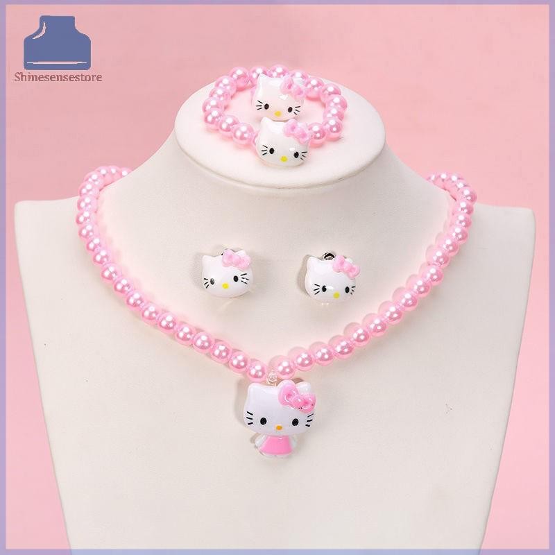 ชุดเครื่องประดับ SHINE 4 ชิ้น Hello Kitty สร้อยคอยาว สร้อยข้อมือ และ ...
