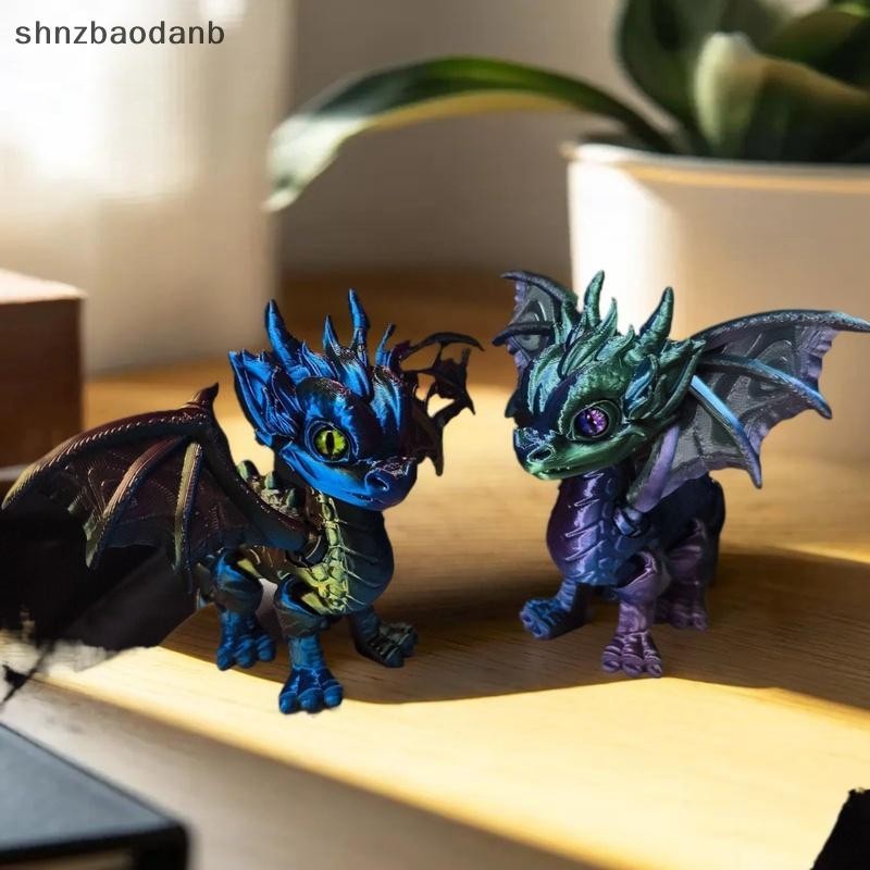 [shnzbaodanb] 3D พิมพ์ Articulated Dragon Wings Tail Western Dragon Retracted Moved ...