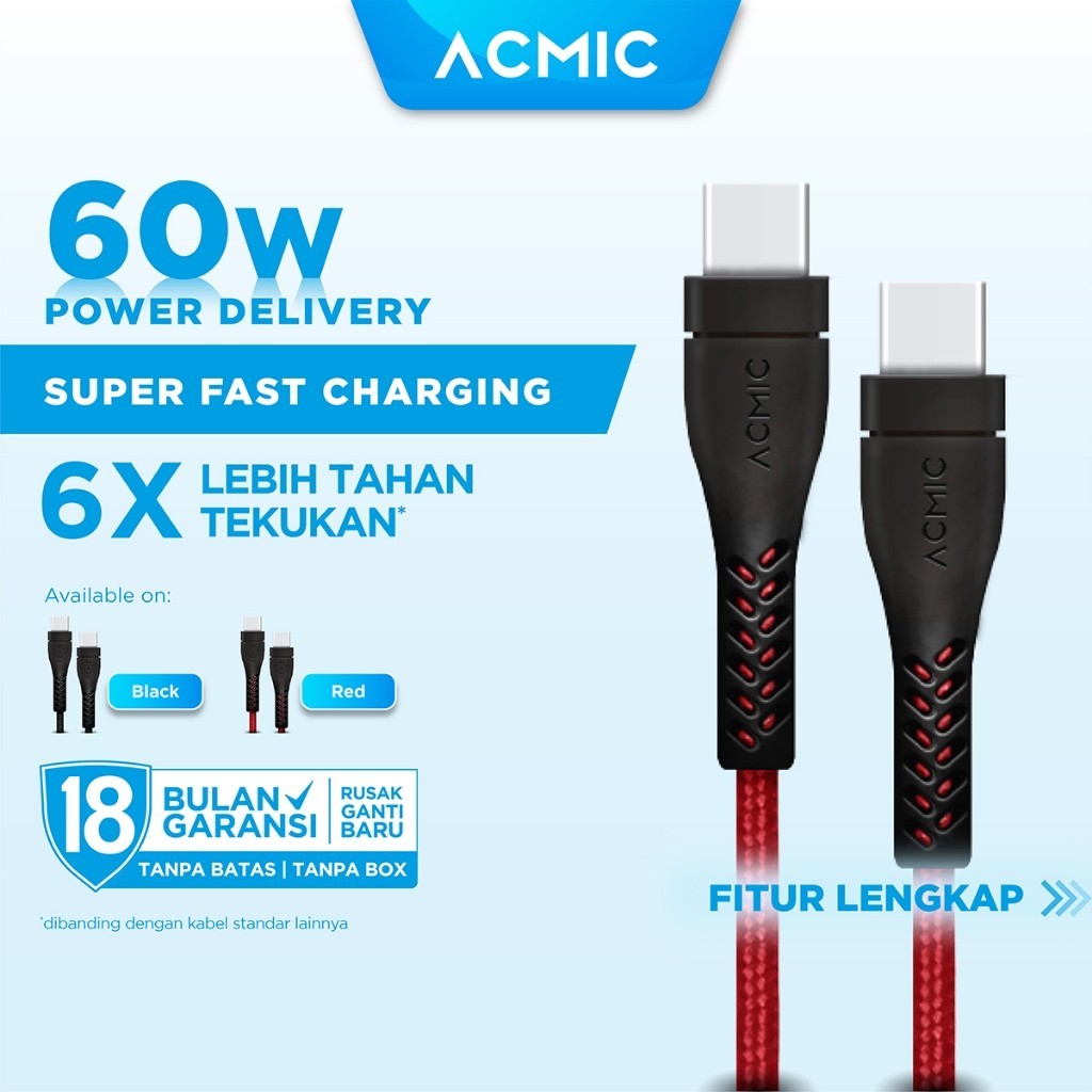Acmic PDC100 Power Delivery (PD) สาย 100 ซม. USB Type C เป็น USB Type C ...