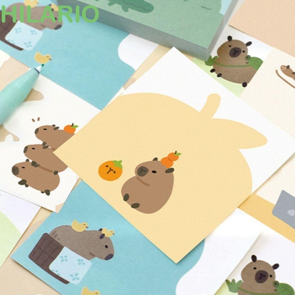 Hilario 100 แผ่น Capybara Memo Pad, Capybara การ์ตูน Sticky Notes ...