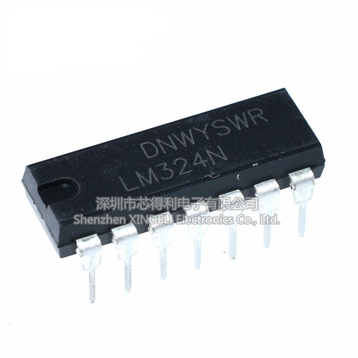 Lm324 LM324 LM324N เครื่องขยายเสียงการทํางานสี่ช่องชิป IC DIP-14 In ...