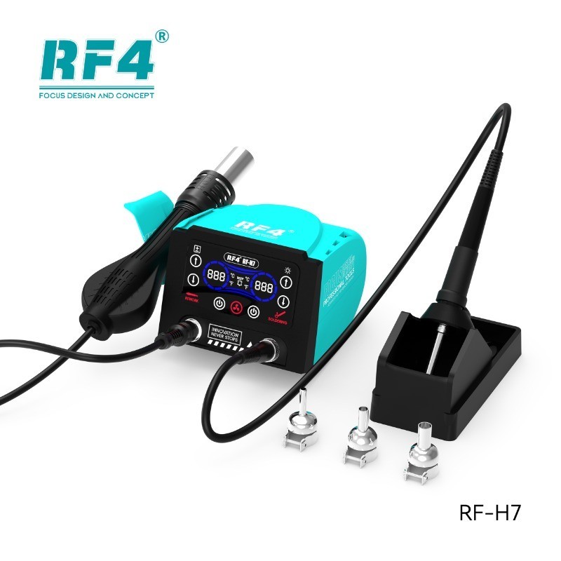 Rf4 RF-H7 2-in1 สถานีบัดกรีปืนลมร้อนและ 936 หัวแร้งสําหรับเมนบอร์ดมือ ...