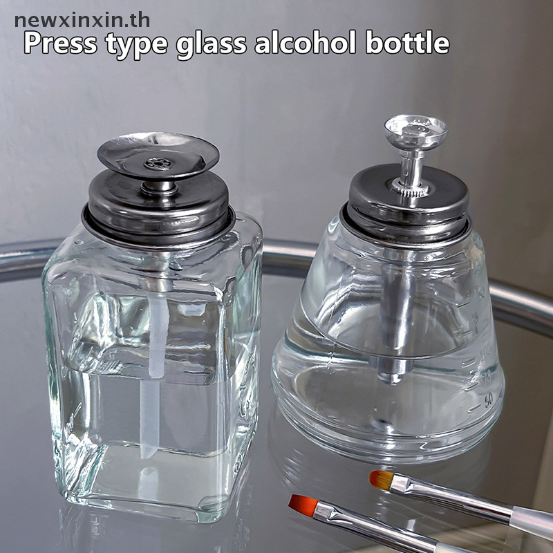 ^N^ 180ml Push Down Glass Empty Pump Dispenser สําหรับเล็บแต่งหน้า Remover ล้างขวด Liquid ...