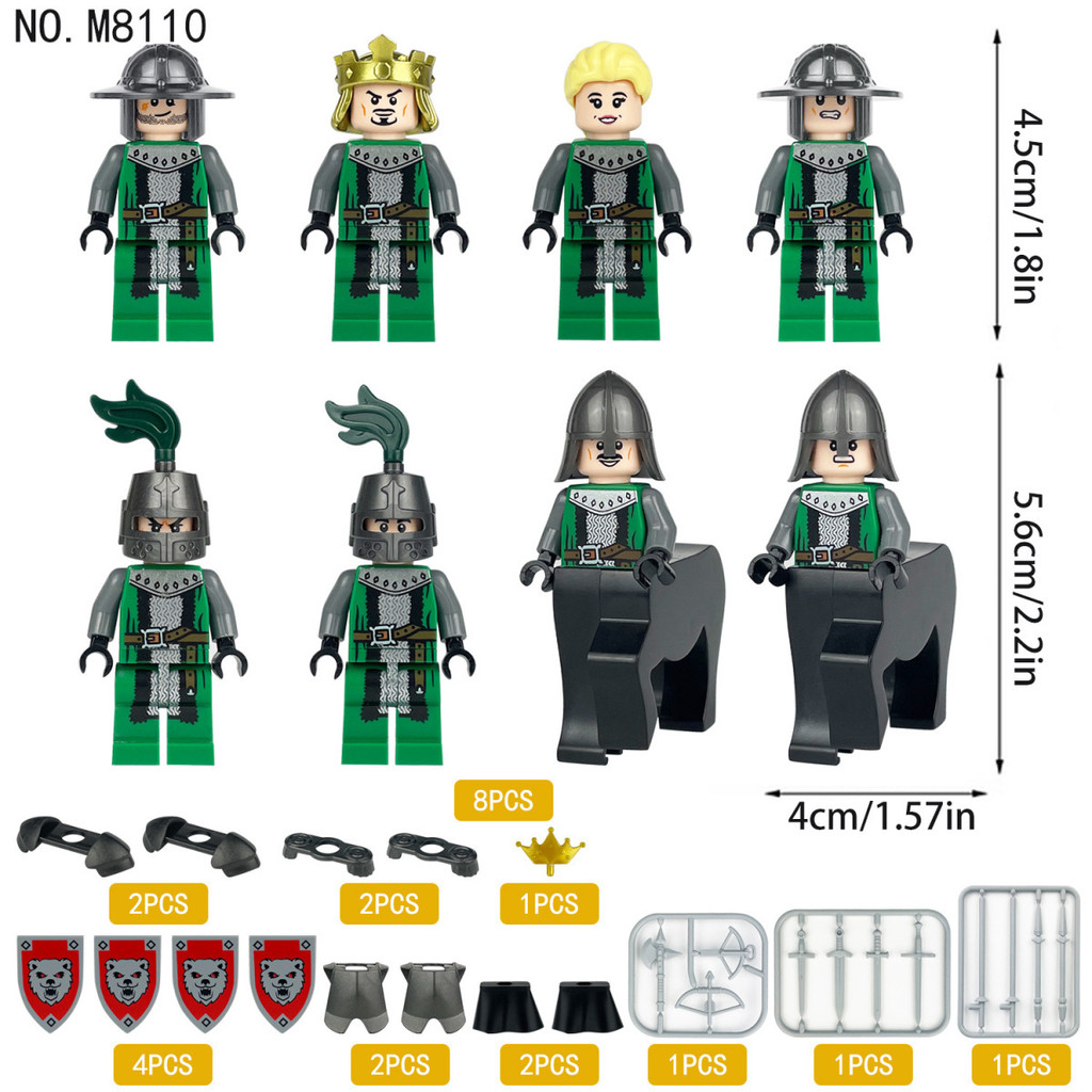 เข้ากันได้กับ Lego Man Horse Mount Black Hawk Soldier Lion King Soldier ...