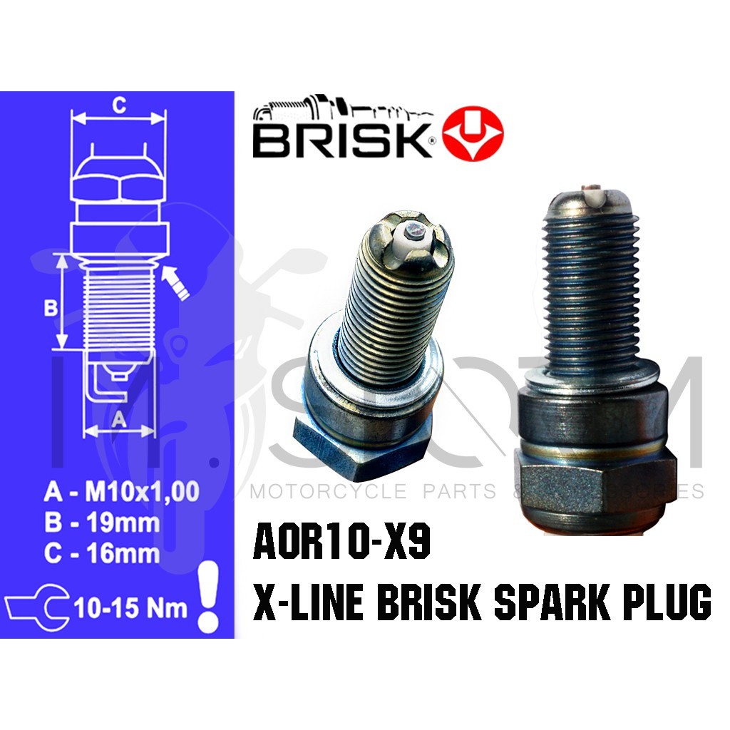 หัวเทียนมอไซค์ Brisk หัวเทียน 4 เขี้ยวตัวใหม่ เหมาะสำหรับน้ำมัน E85 E20 ...