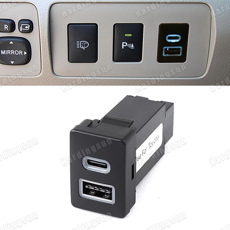 Quick Car Charger Dual USB QC3.0 Type C PD Interface Socket Auto Phone Fast Charging Adapter ...