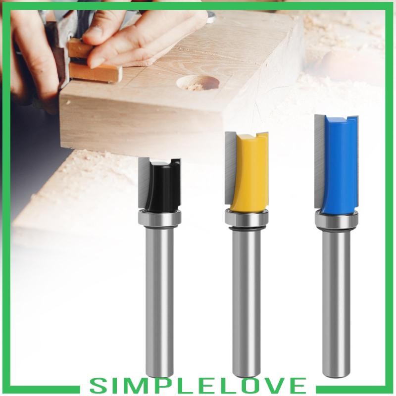 [เรียบง่าย] 3 ชิ้นรูปแบบ Flush Trim Router Bit ชุด Flush Cut Trim ...